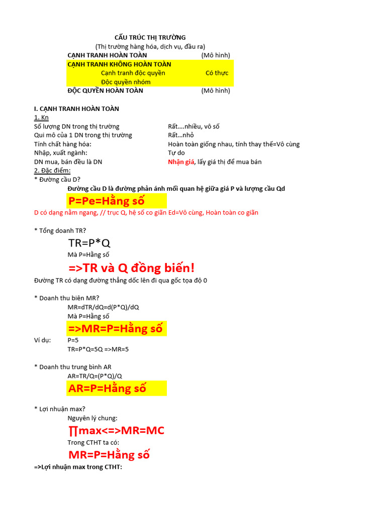 KTVM cấu trúc thị trường | PDF