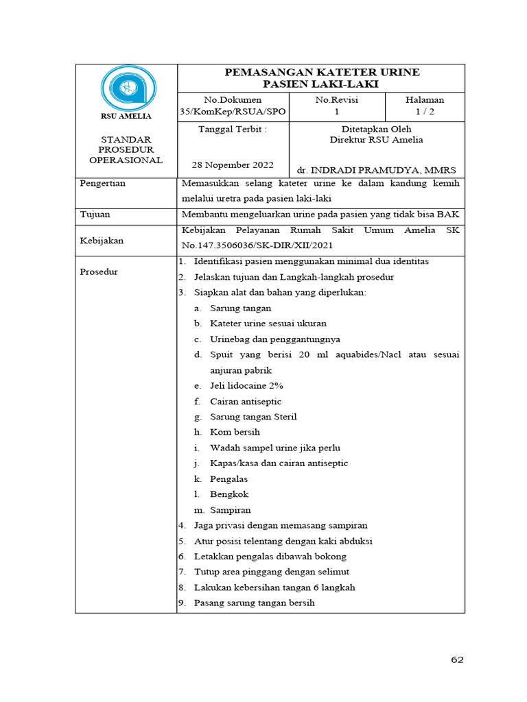 Pemasangan Kateter Urine Pasien Laki-Laki | PDF