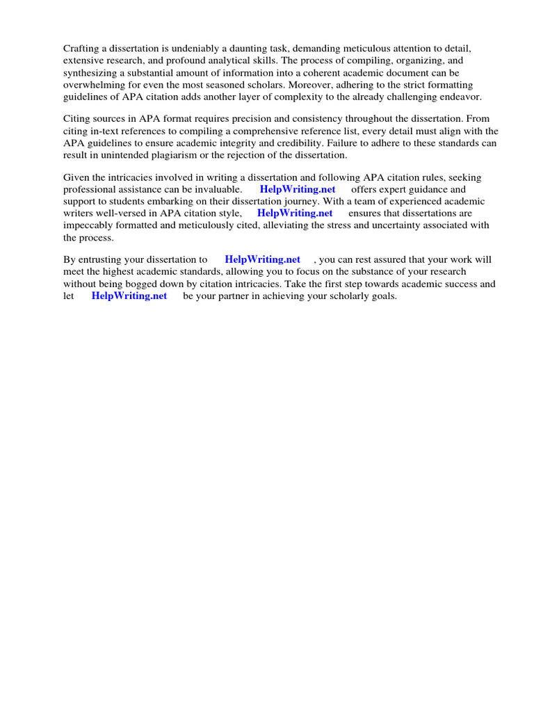 Dissertation Citation Apa | PDF | Citation | Apa Style