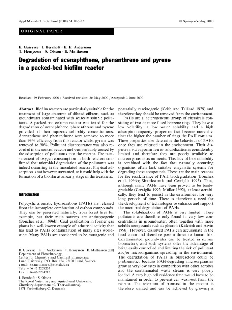 Degradation of Acenaphthene | PDF | Polycyclic Aromatic Hydrocarbon ...