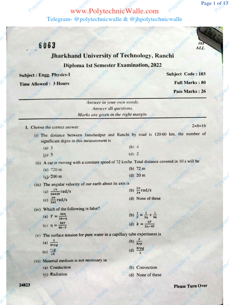1st Sem Pyqs 2023 | PDF