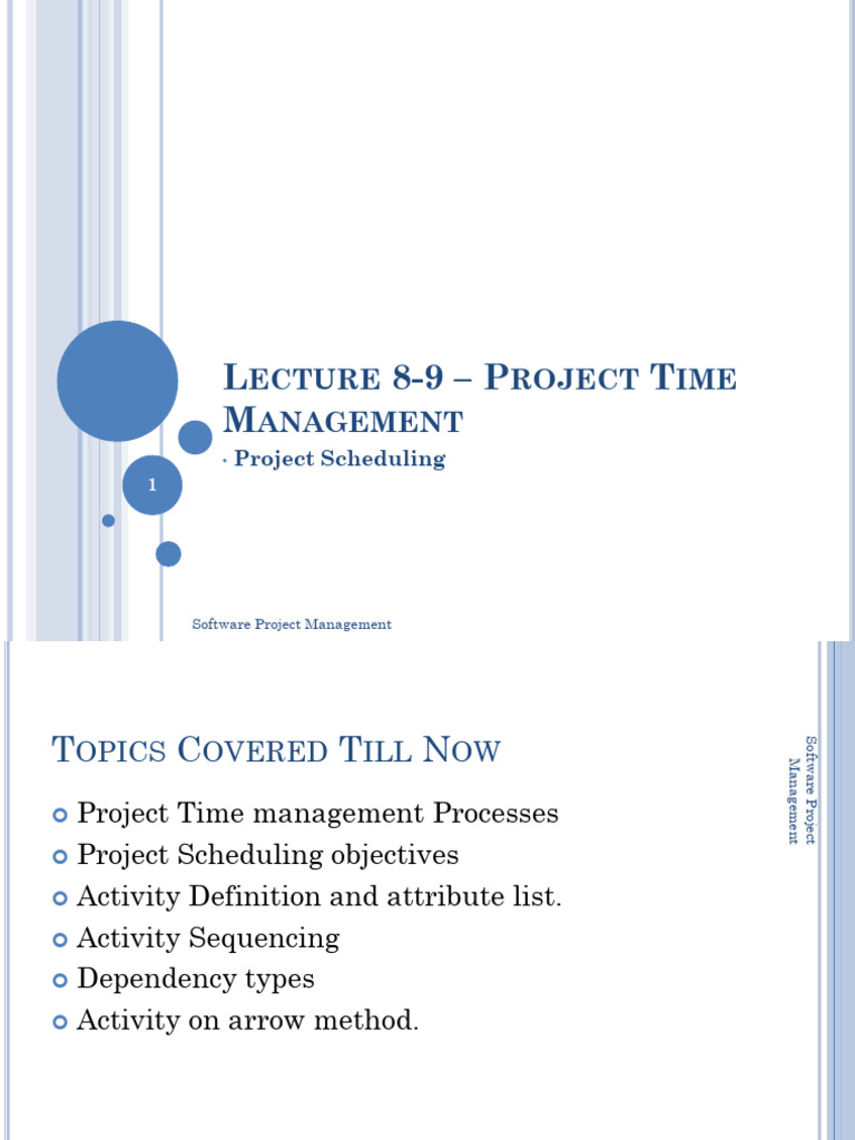 SPM Lec 8, 9 Project Time Management | PDF