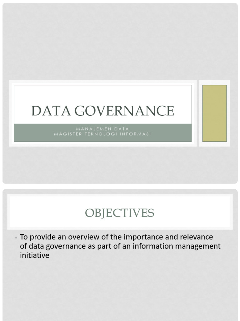 Modul 2 - Data Governance - DMBOK2 | PDF | Governance | Regulatory ...
