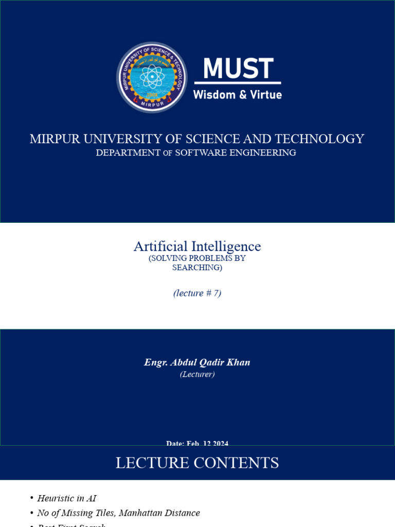 Lecture 07 | Download Free PDF | Heuristic | Computer Science Lecture 07 | Download Free PDF | Heuristic | Computer Science