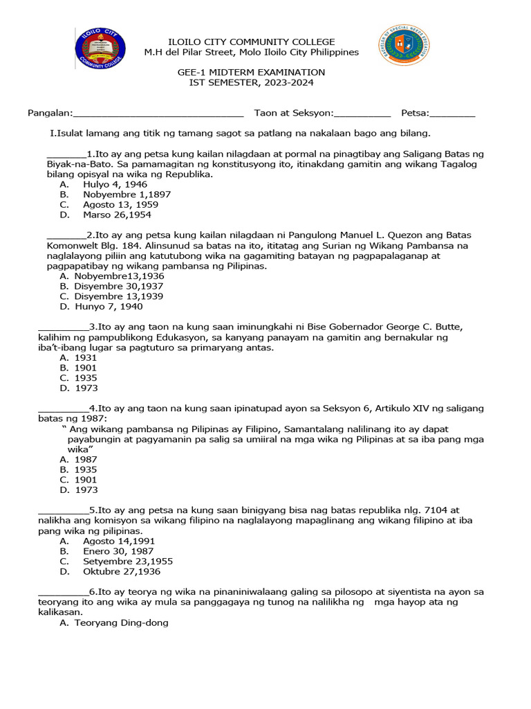 EDITED GEE-1 MIDTERM KOMUNIKASYON SA AKADEMIKONG FILIPINO(2) | PDF