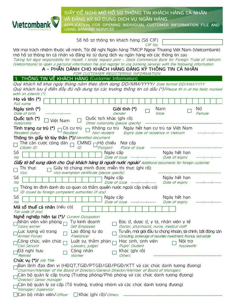 (MO TK) 20240105 - Mau Dang Ky Dich Vu Tich Hop Danh Cho KHCN - Toan Hang (Form Tich Hop) | PDF