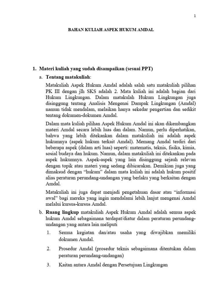 Pengertian Amdal | PDF