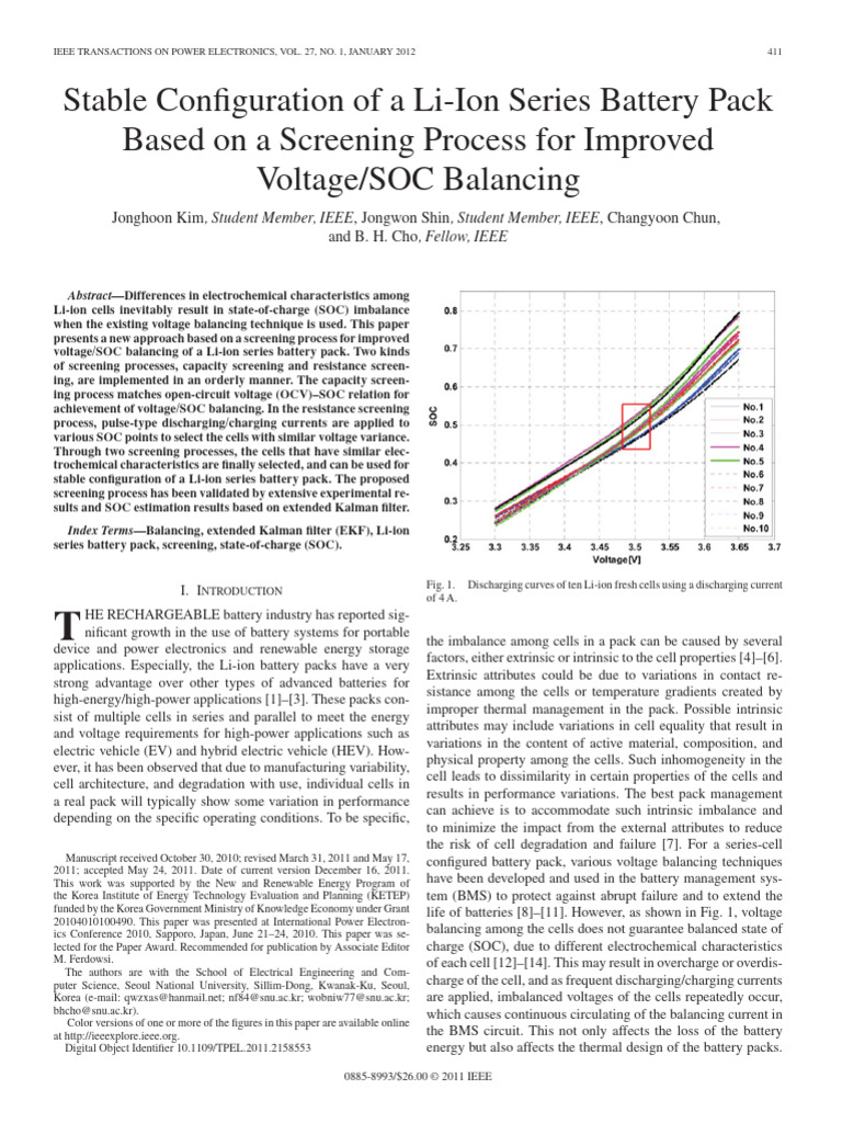 Stable Configuration of a Li-Ion Series Battery Pack | PDF ...