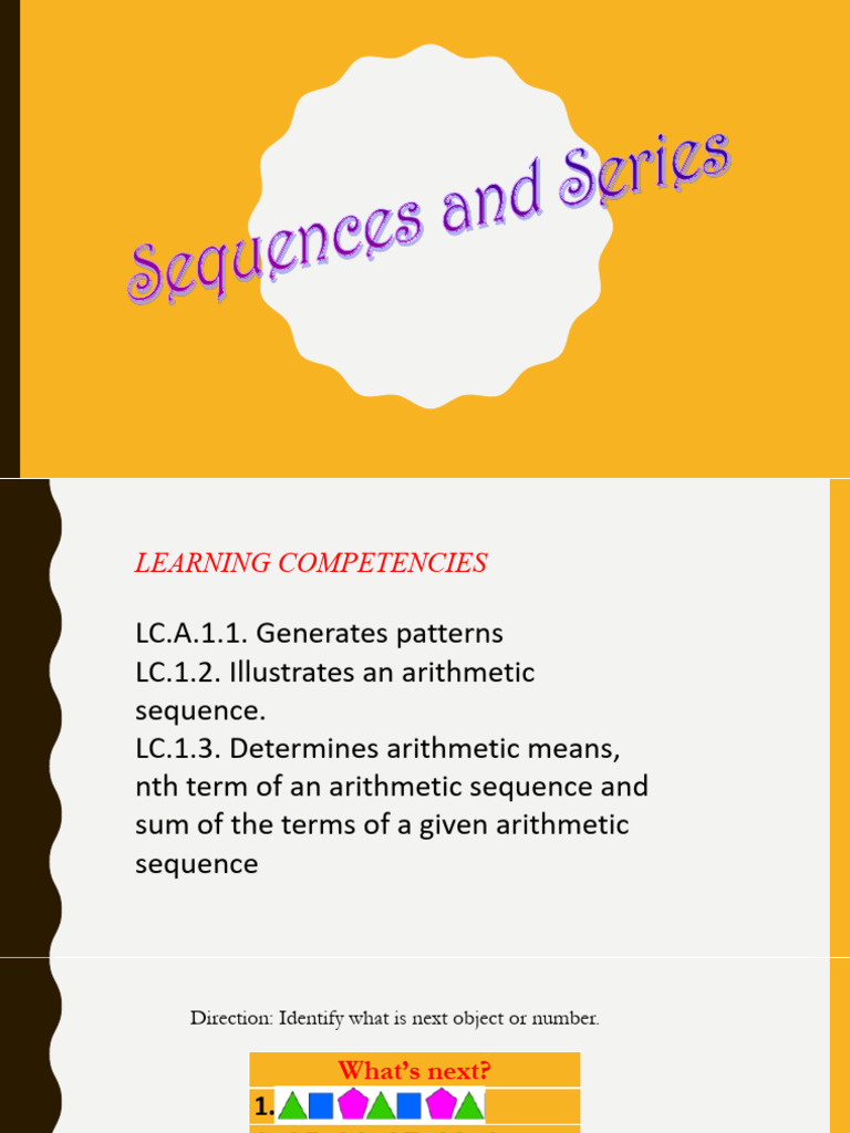 Series and Sequence | PDF | Sequence | Numbers