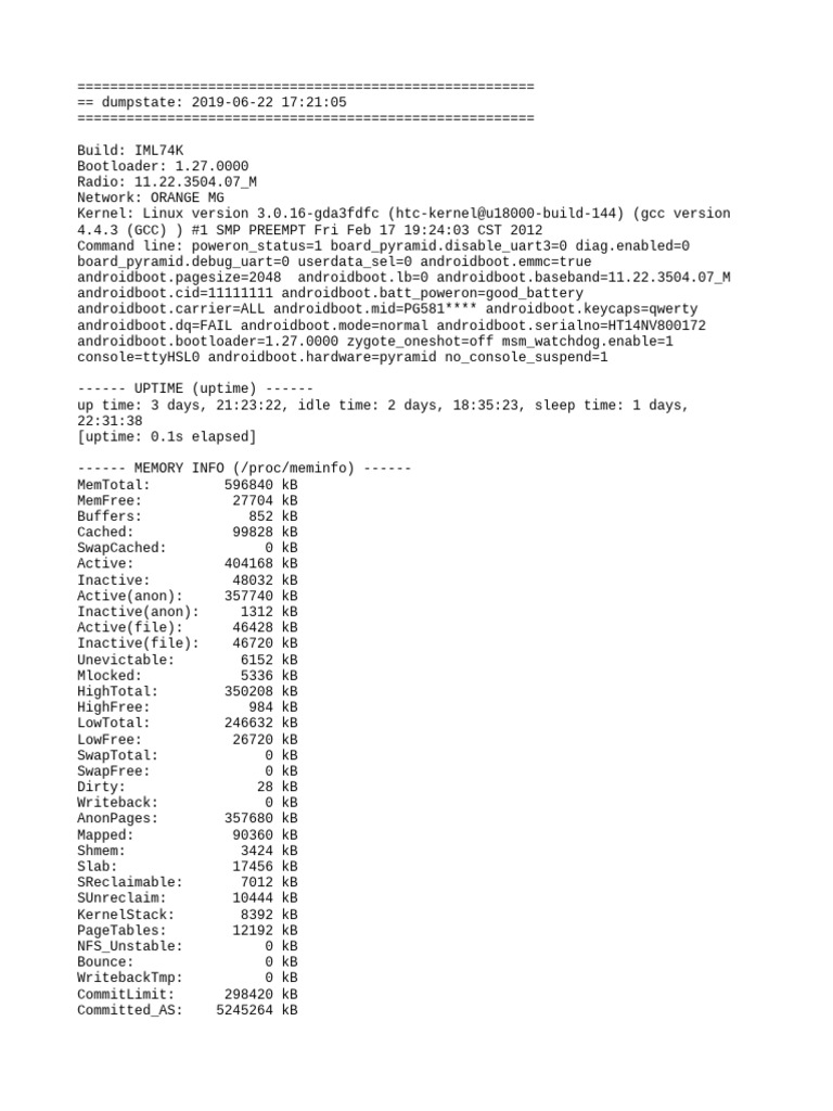 Bugreport 2019 06 22 17 21 02 | PDF | Operating System Families | Computer Science