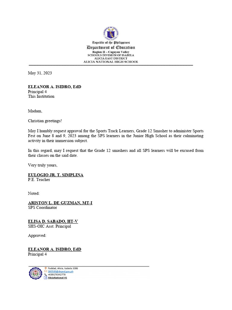 Letter Practicum in Campus | PDF