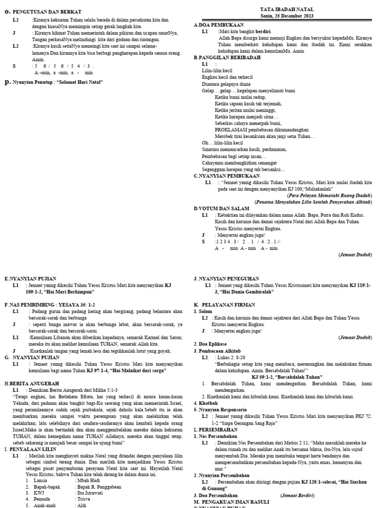 Tata Ibadah Natal | PDF