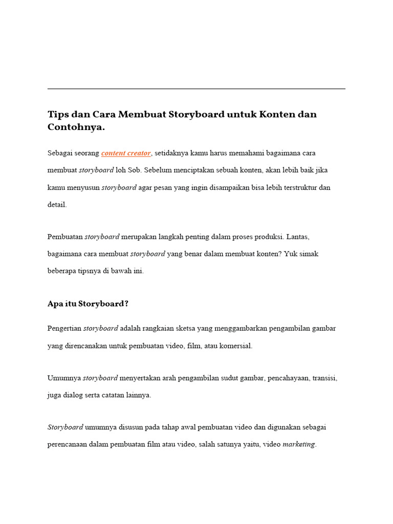 Cara Efektif Membuat Storyboard | PDF | Seni