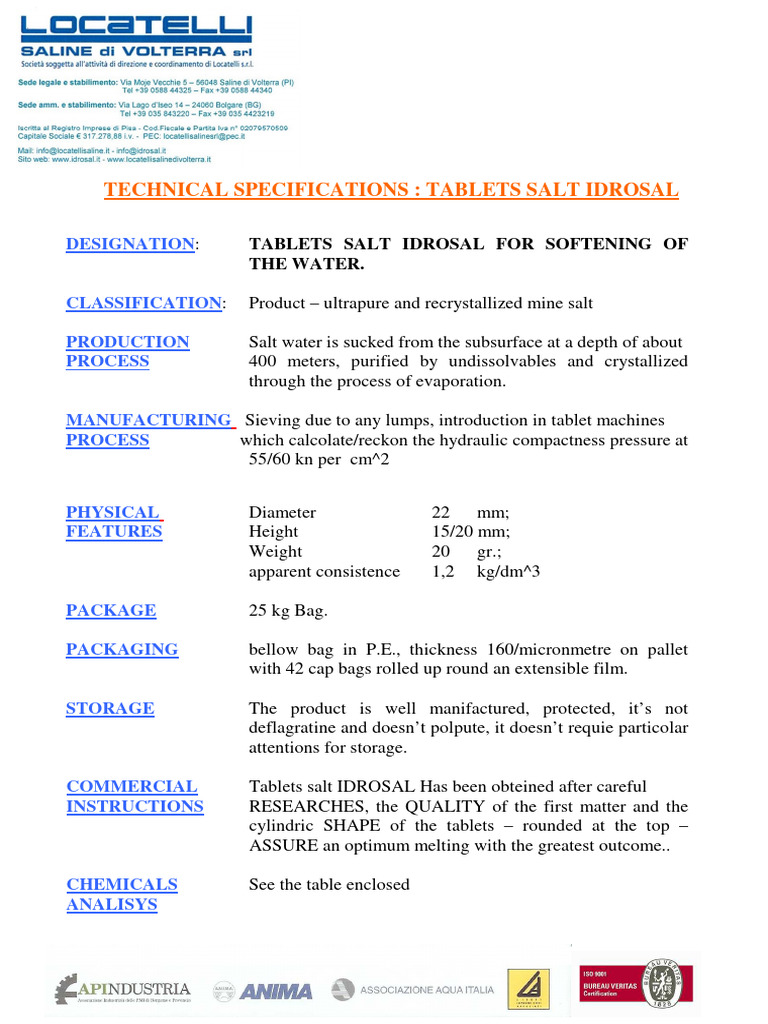 ENGL - SCH - Tecnica e Analisi Chimica | PDF | Salt | Sodium Chloride