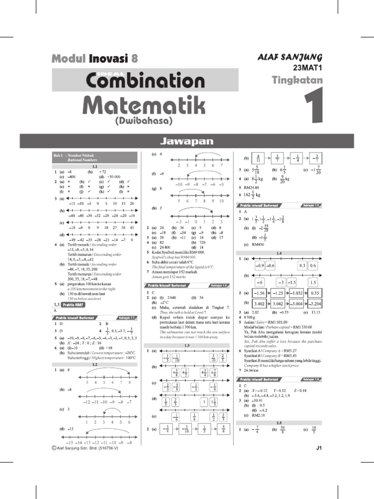 Jawapan Math T1 | PDF