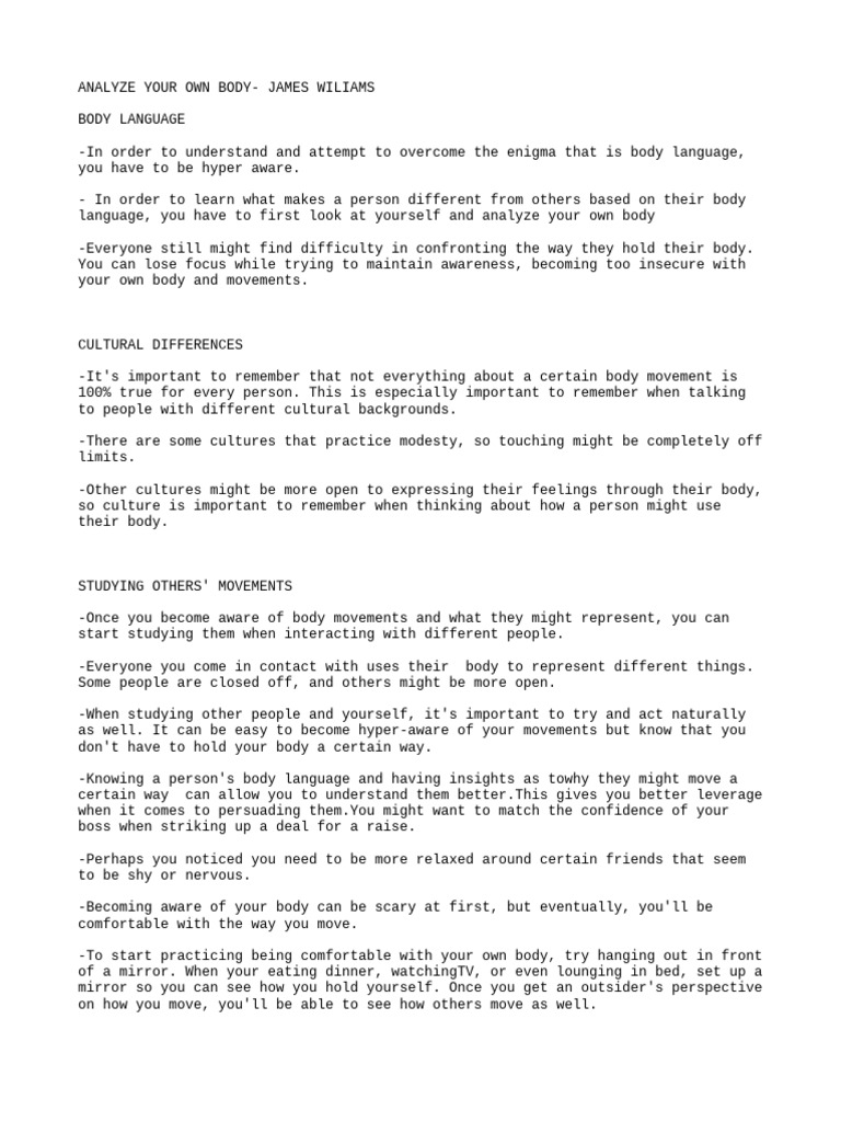 How To Analyze People | Download Free PDF | Body Language | Psychological Concepts