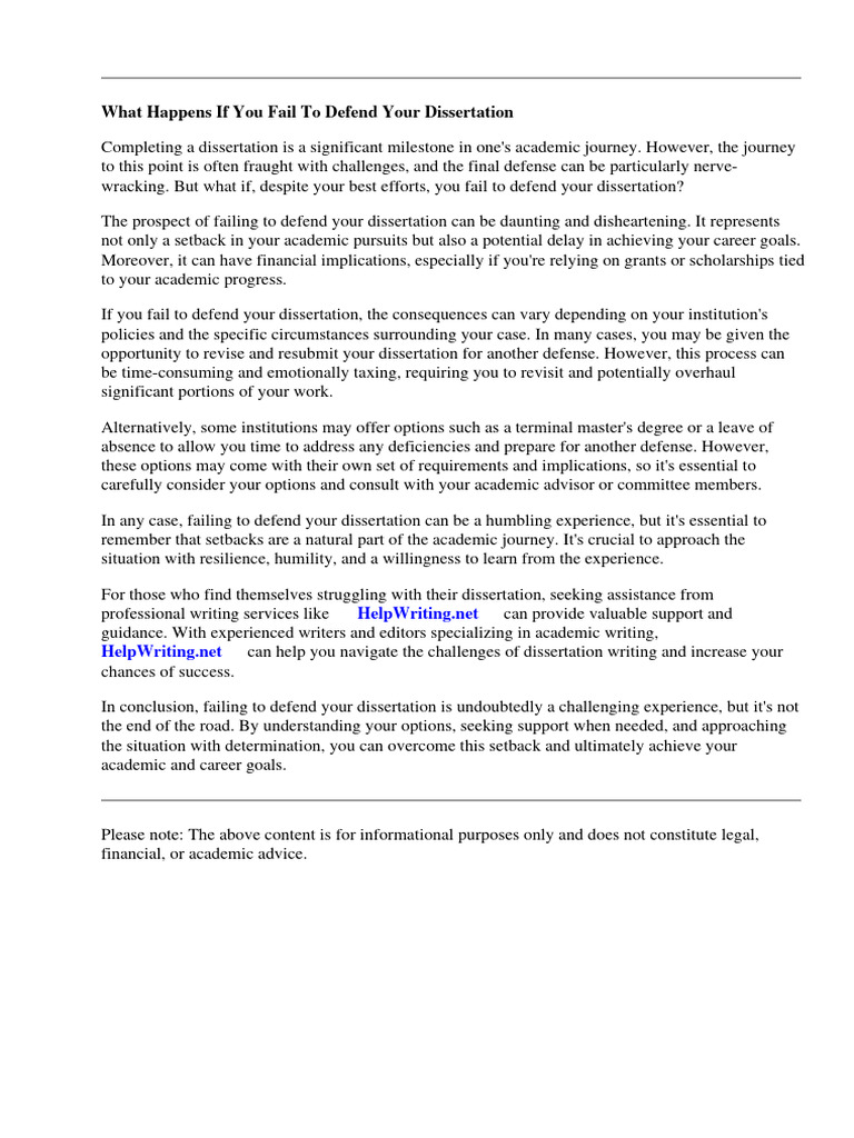 What Happens If You Fail To Defend Your Dissertation | PDF | Thesis