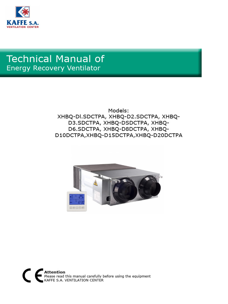 Holtop Manual | PDF | Duct (Flow) | Electrical Wiring