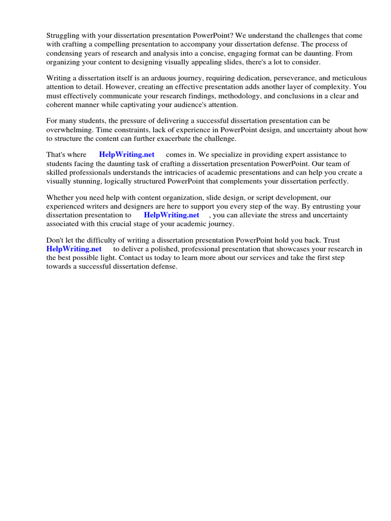 Dissertation Presentation Ppt | PDF | Thesis | Microsoft Power Point