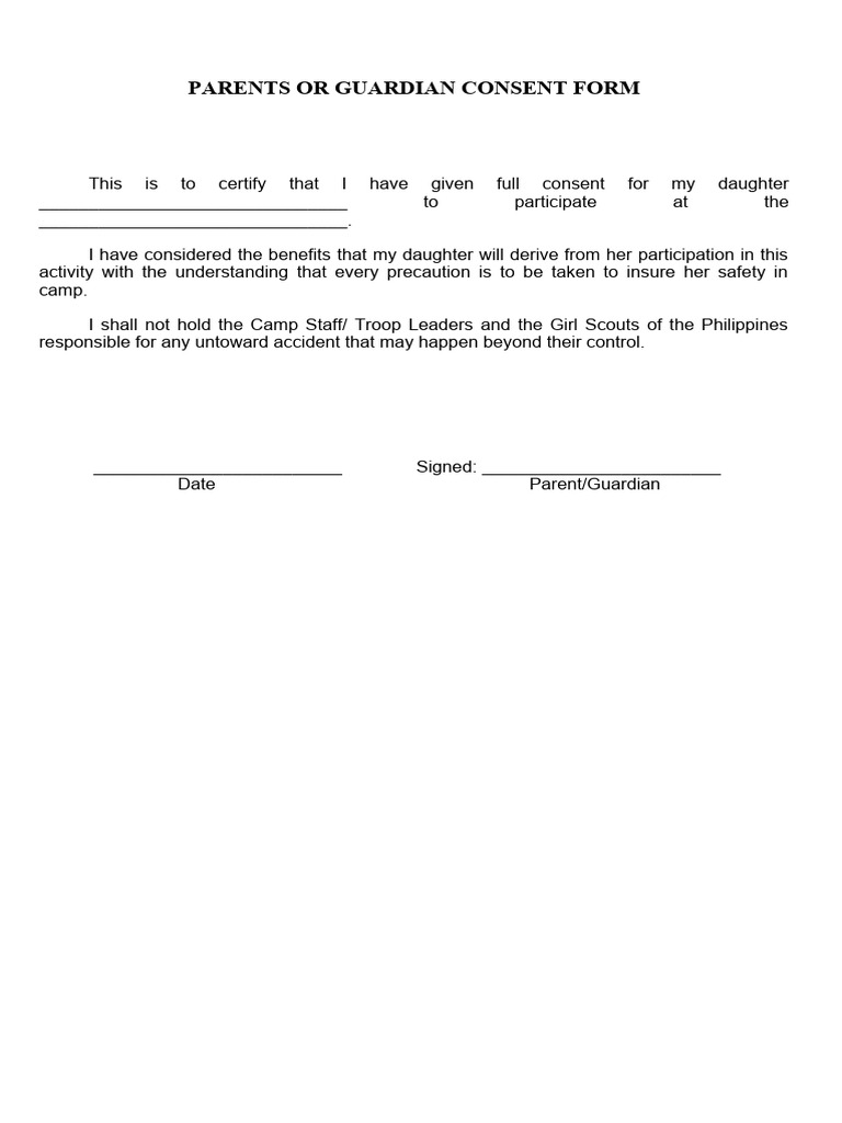 Parents or Guardian Consent Form | PDF