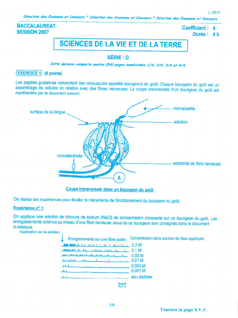 Bac D SVT 2007 | PDF