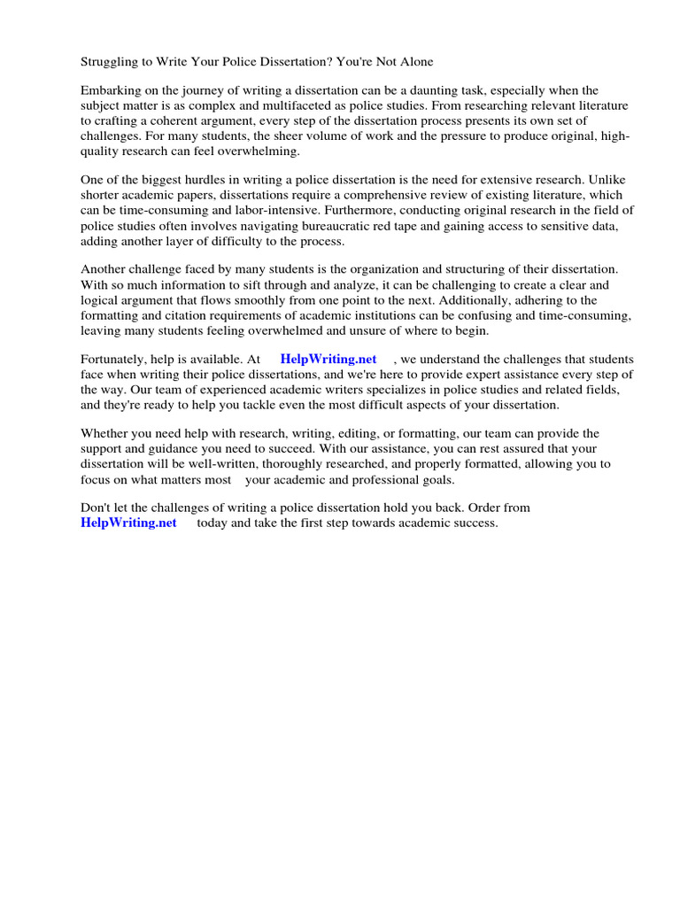 Police Dissertation Titles | PDF | Police | Violence