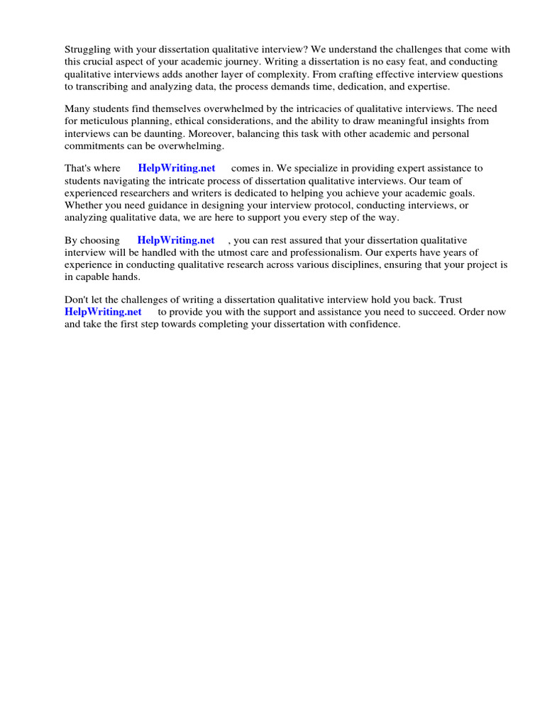 Dissertation Qualitative Interview | PDF | Qualitative Research ...