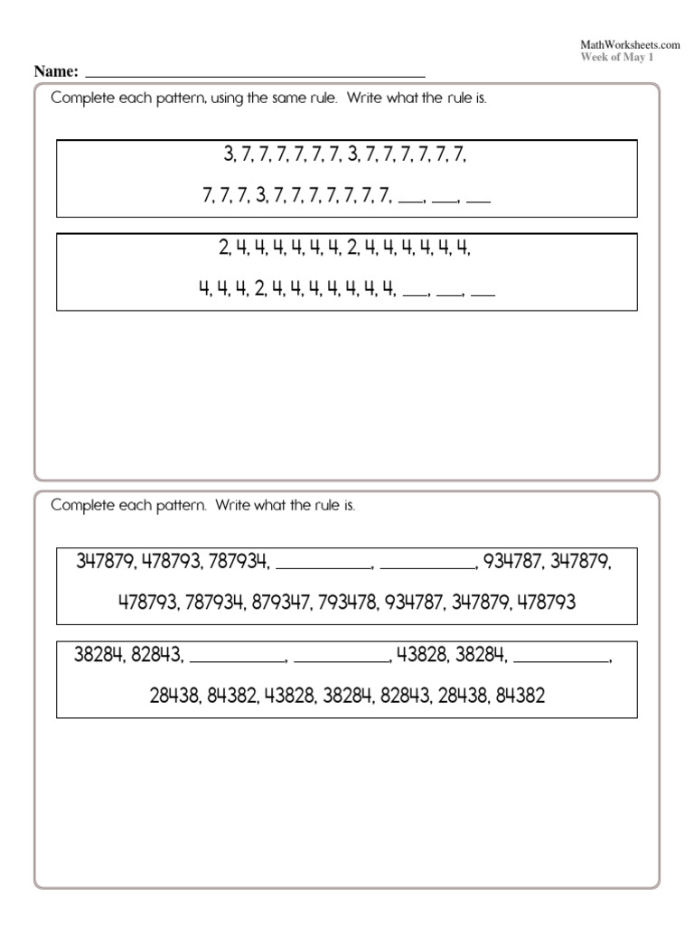 MathWorksheetsGrade6 5 1 | PDF