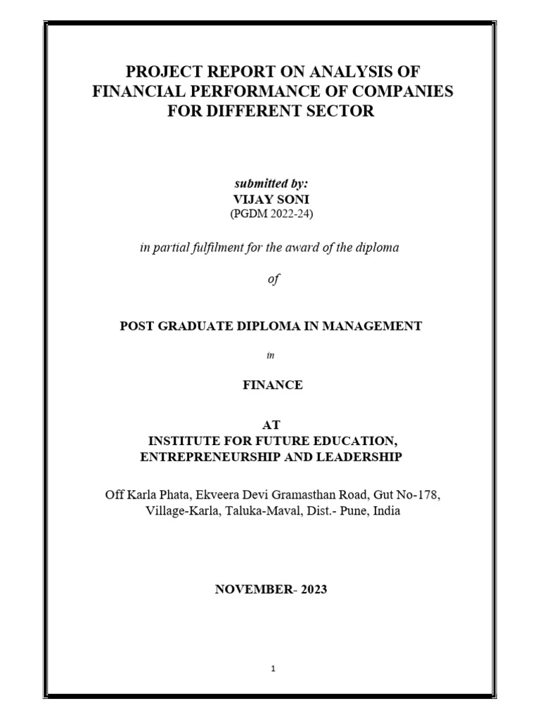 Sip Report | PDF | Valuation (Finance) | Return On Equity