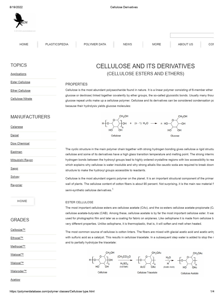 Cellulose Derivatives Diagram | PDF | Cellulose | Rayon