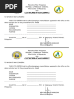 Certificate of Appearance - Template | PDF
