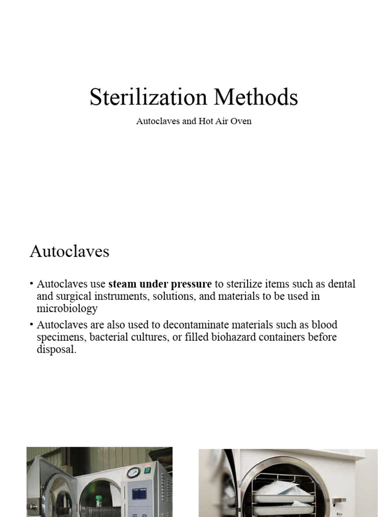 Lec (7) Autoclave and Hot Air Oven | PDF | Sterilization (Microbiology)