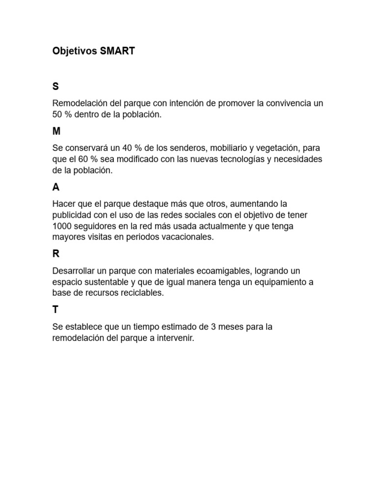 Objetivos SMART | PDF