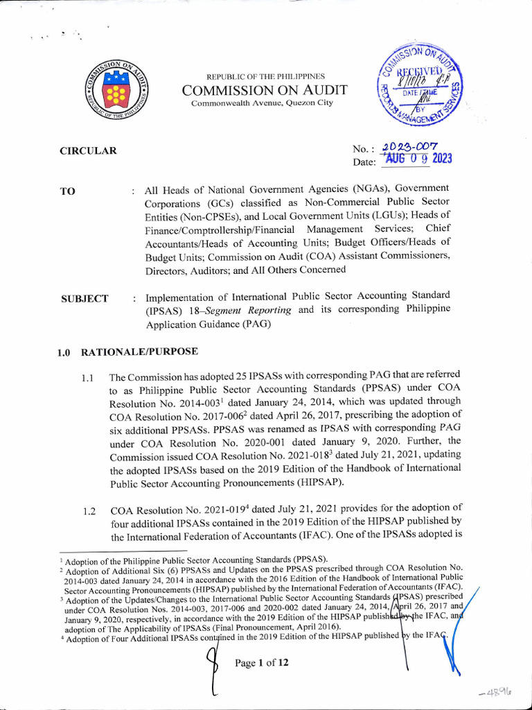 COA CIRCULAR NO. 2023 007 August 9 2023 | PDF | Expense | Income