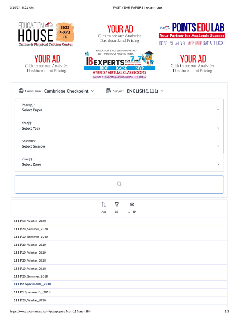 PAST YEAR PAPERS - Exam-Mate. | PDF