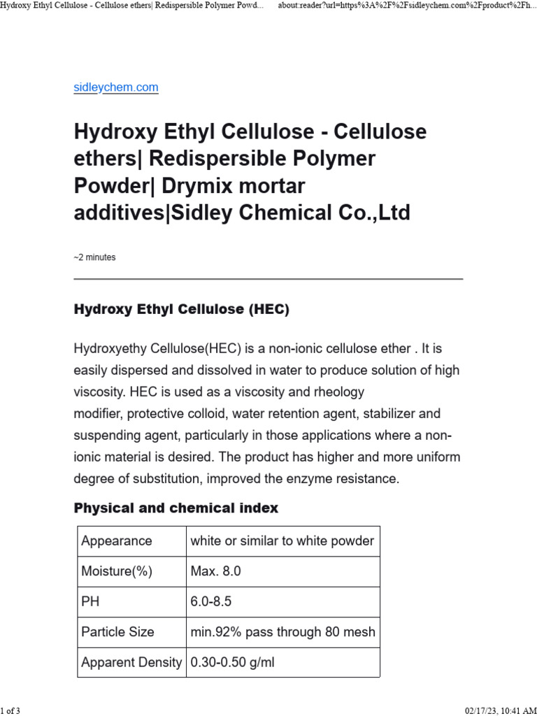 Hydroxy Ethyl Cellulose - Cellulose Ethers Redispersible Polymer Powder ...