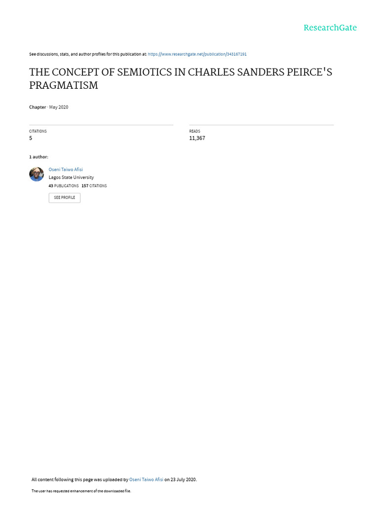 Peirce's Semiotics in Pragmatism | PDF | Charles Sanders Peirce ...