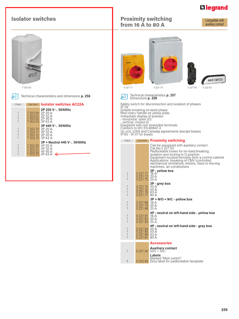Legrand 735323 | PDF | Switch | Electric Power