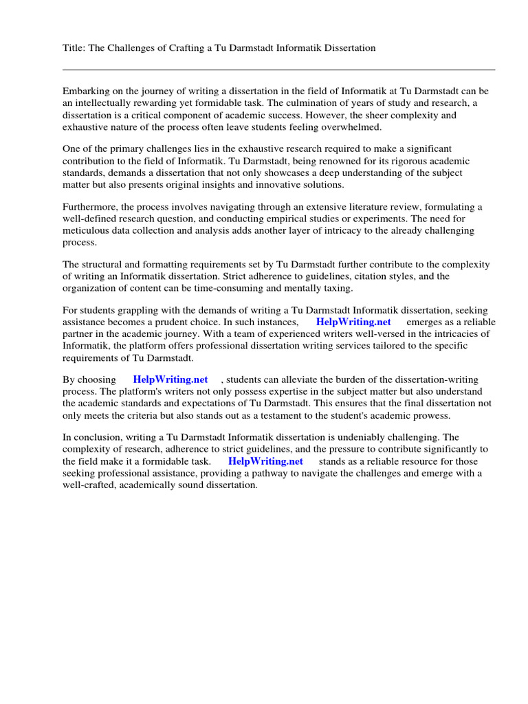 Tu Darmstadt Informatik Dissertation | PDF | Academic Degree | Bachelor ...