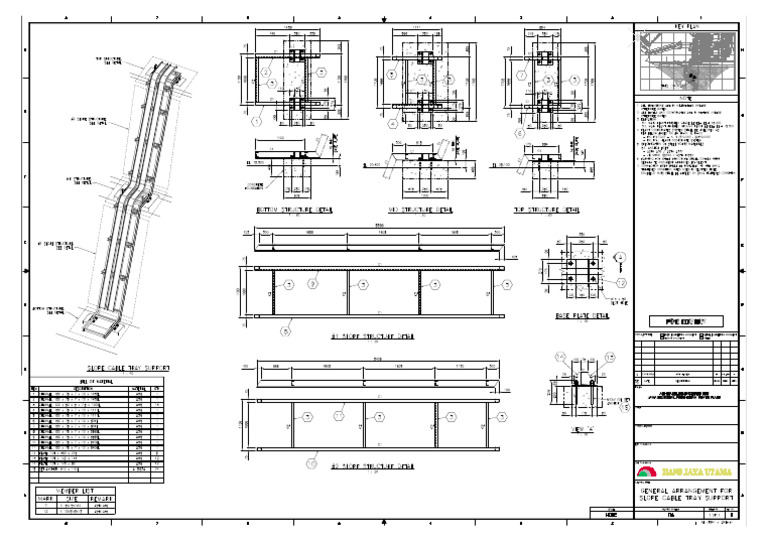 Slope Cable Tray Support - GA Drawing | PDF