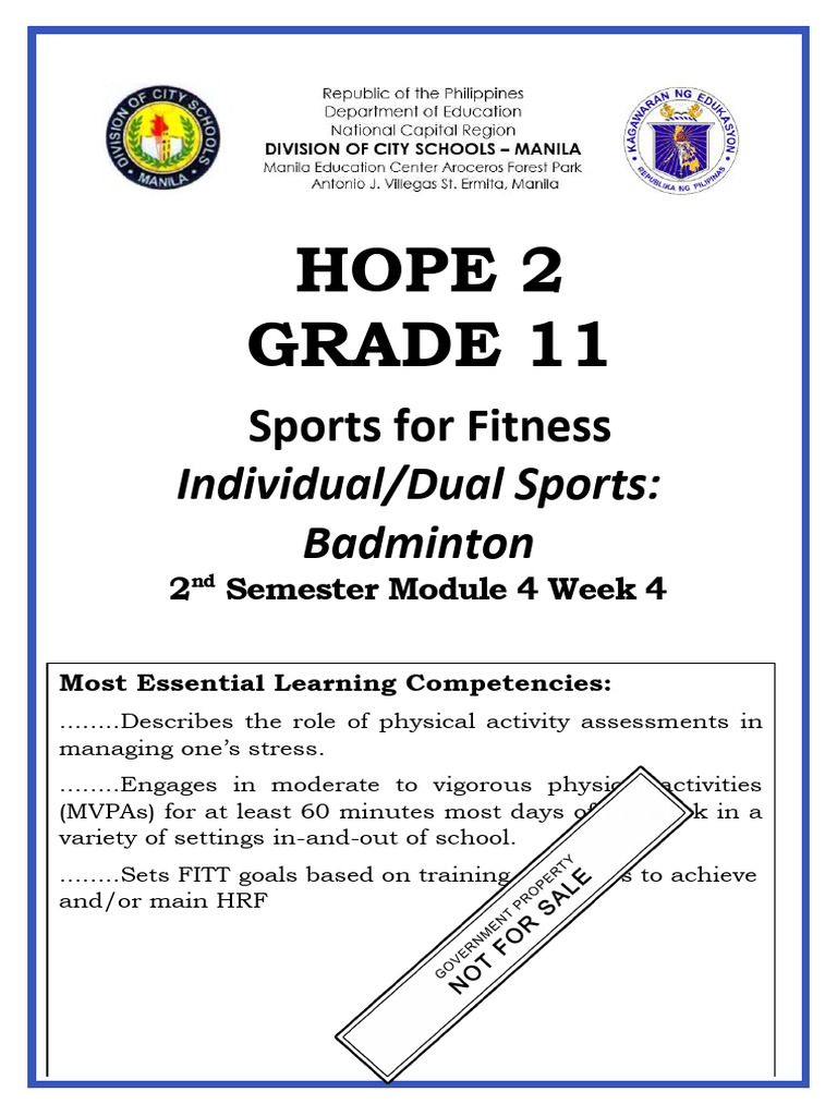 Hope-2 Q3 Week4 Module4-1-1 | Download Free PDF | Physical Fitness