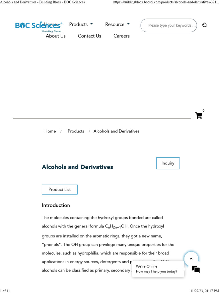 Alcohols and Derivatives - Building Block _ BOC Sciences | PDF | Enantioselective Synthesis ...