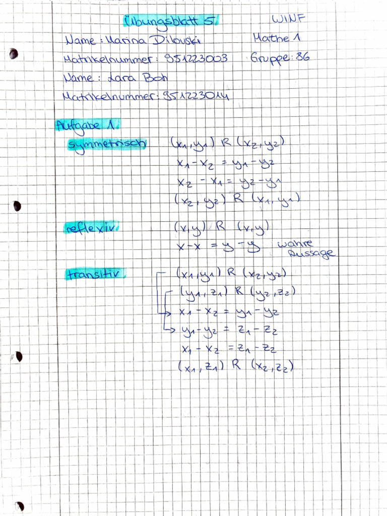 Mathe 1 HA 5 | PDF