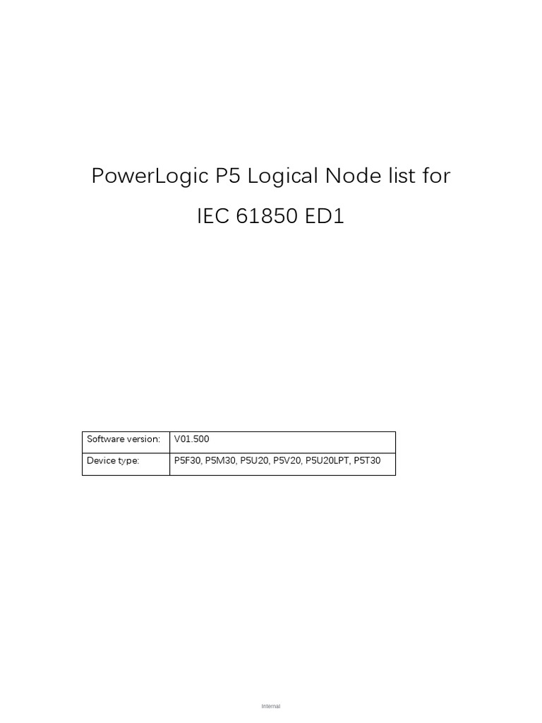 PowerLogic P5 IEC61850 Logical Node List For ED1 | PDF | Electronics ...