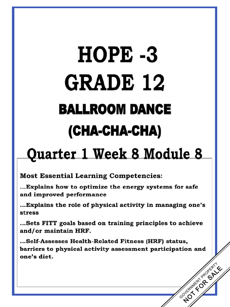 Hope 3 Week 8 Revised Module | PDF | Ballroom Dance | Dances