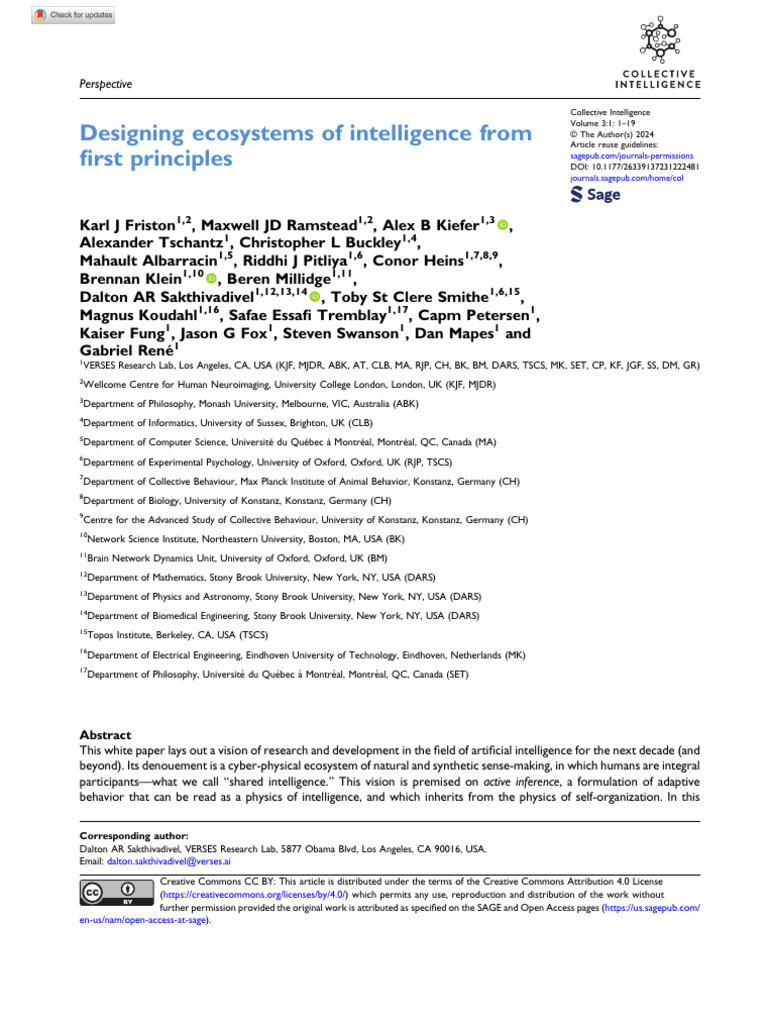 friston-et-al-2024-designing-ecosystems-of-intelligence-from-first-principles | PDF | Artificial ...