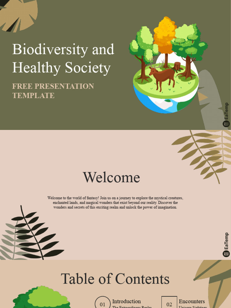 Biodiversity and Healthy Society PPT Template by EaTemp | PDF | Elves | Fantasy