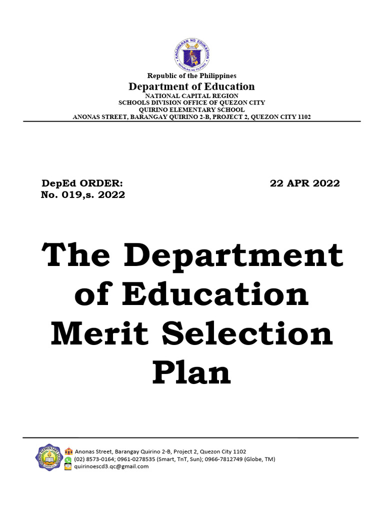 COVER PAGE - DepEd Order Cover Page | PDF