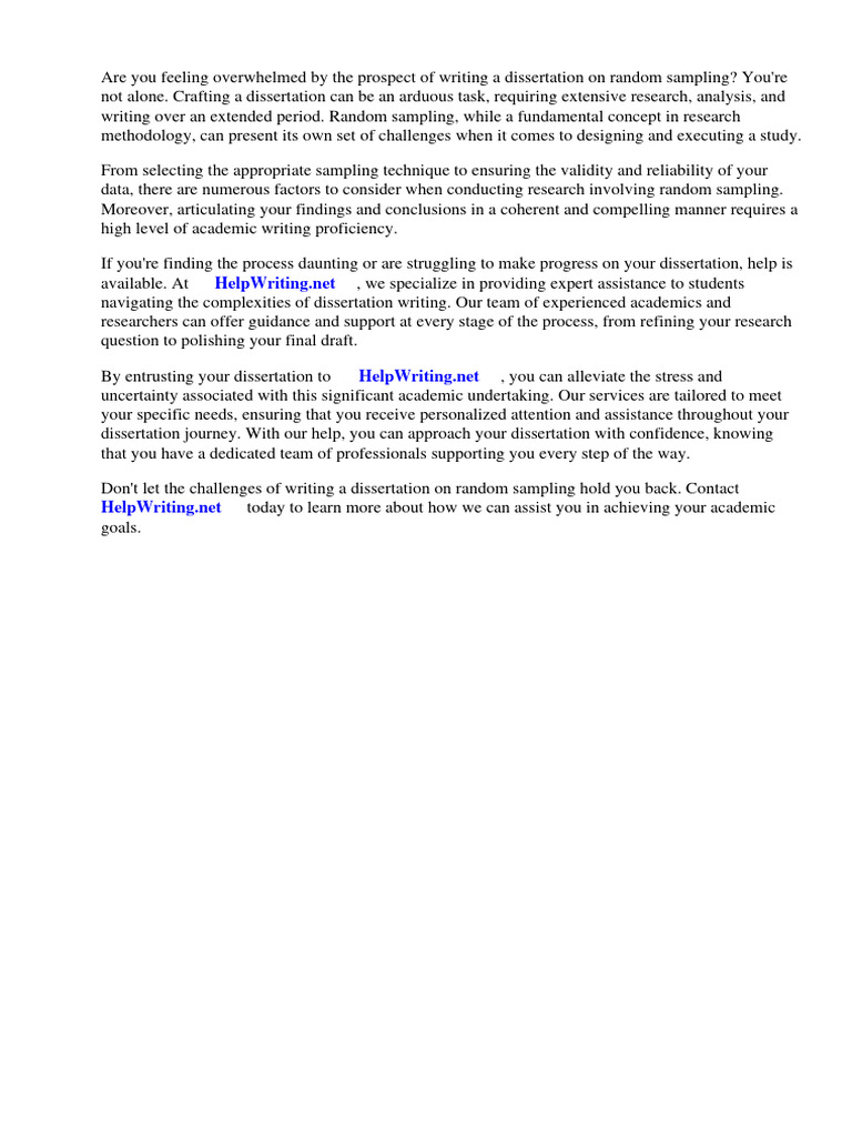 Random Sampling Dissertation | PDF | Sampling (Statistics) | Statistics Random Sampling Dissertation | PDF | Sampling (Statistics) | Statistics
