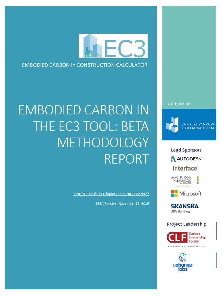 CLF EC3 Tool Methodology Beta 2019.11.19 - 1 | PDF | Life Cycle Assessment